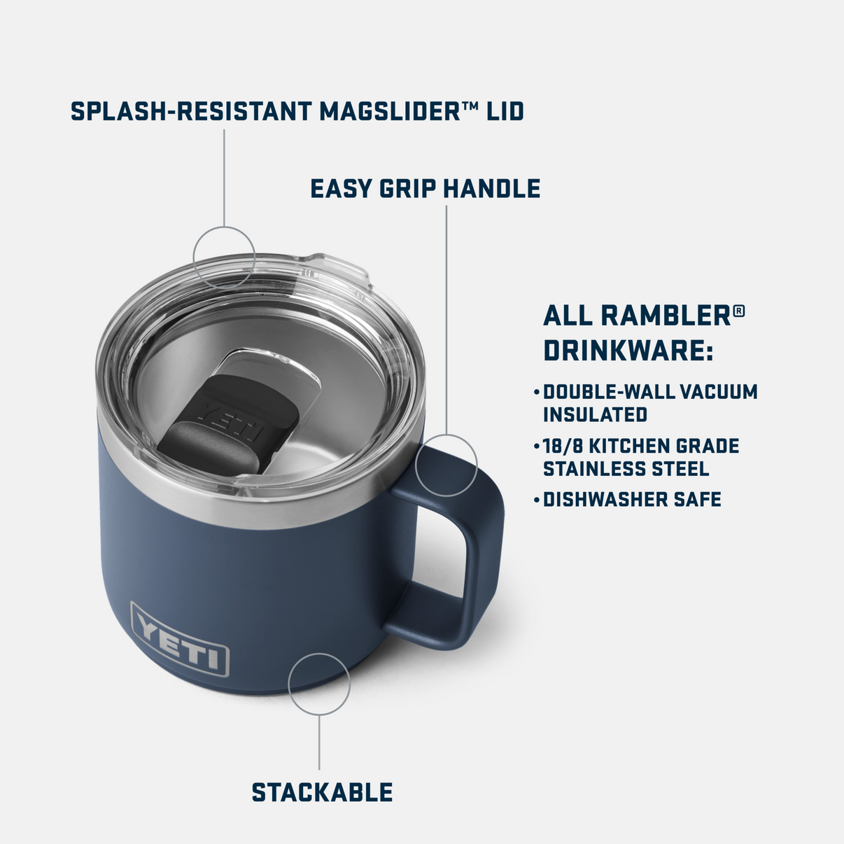 Rambler® 14 oz (414 ml) Stackable Mug – YETI EUROPE